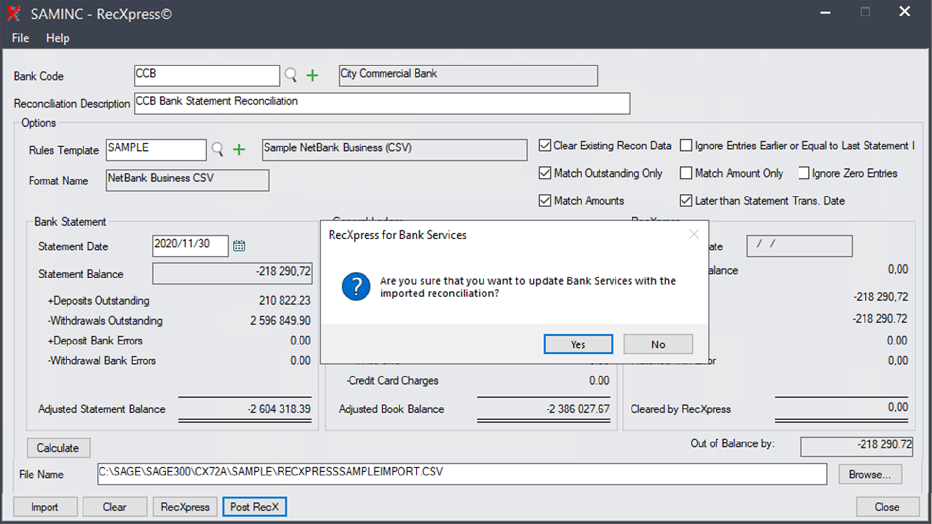 RecXpress for Bank Services - Peresoft Software