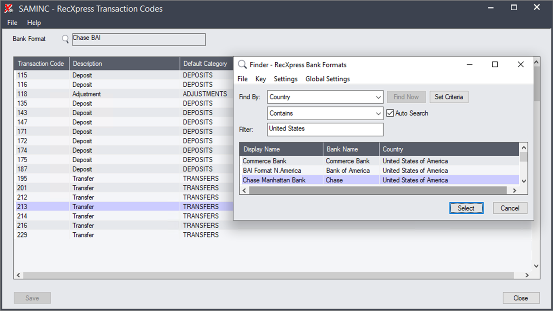 RecXpress for Bank Services - Peresoft Software